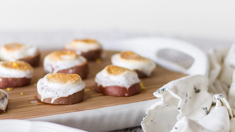 Marshmallow Yam Bites - Fall Appetizer - zevy joy