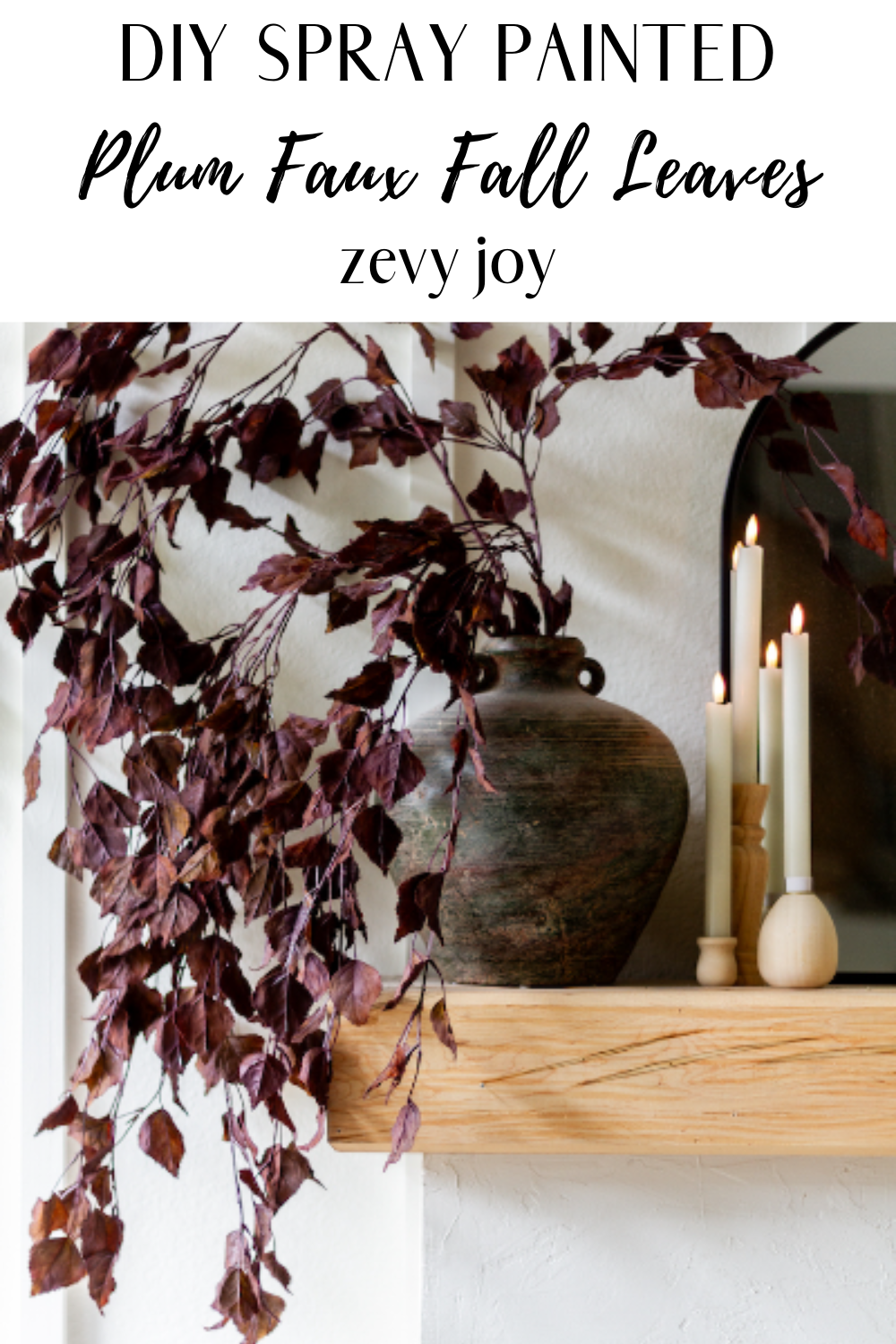 DIY Spray Painted Plum Faux Fall Leaves - zevy joy
