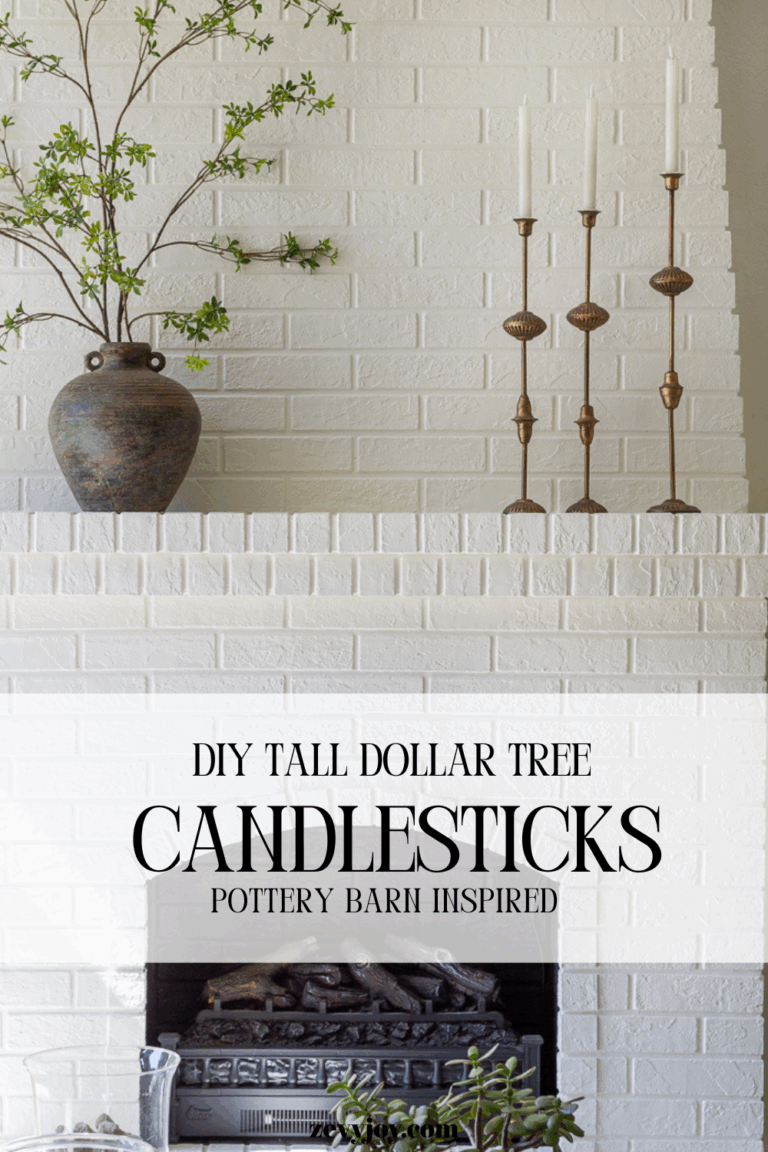 DIY Tall Dollar Tree Candlesticks, Pottery Barn Inspired - zevy joy